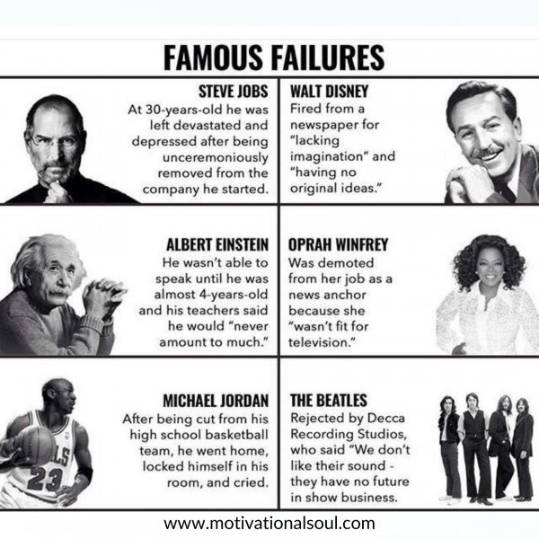 Quote: FAMOUS FAILURES STEVE JOBS WALT DISNEY At 30-years-old he ...