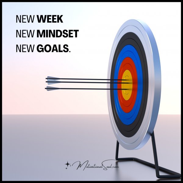 Quote: NEW WEEK NEW MINDSET NEW GOALS. - Motivational Soul