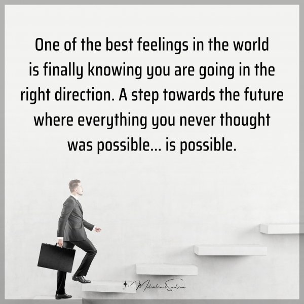 Quote: One of the best feelings in the world is finally knowing you are ...